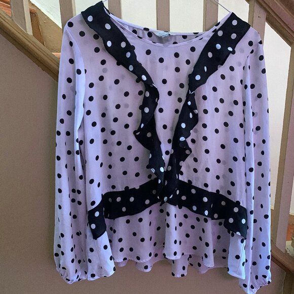 belle sky | Tops | Belle Sky Polka Dot Blouse Xl | Poshmark